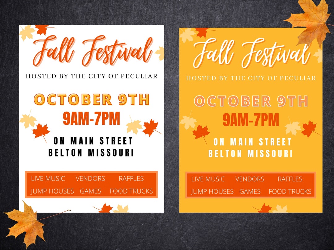 Editable Fall Festival Flyer, Flyer Template, Autumn Flyer, City Event ...