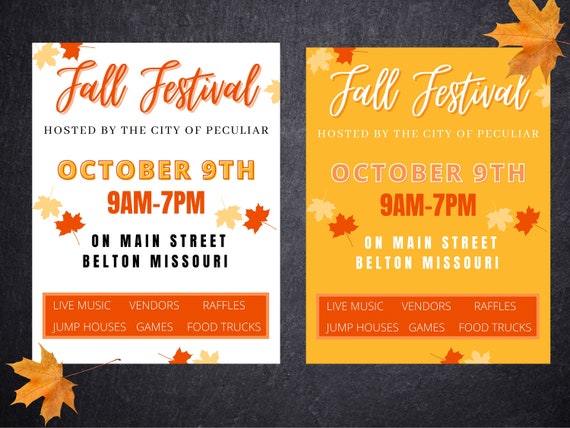 Editable Fall Festival Flyer Flyer Template Autumn Flyer | Etsy