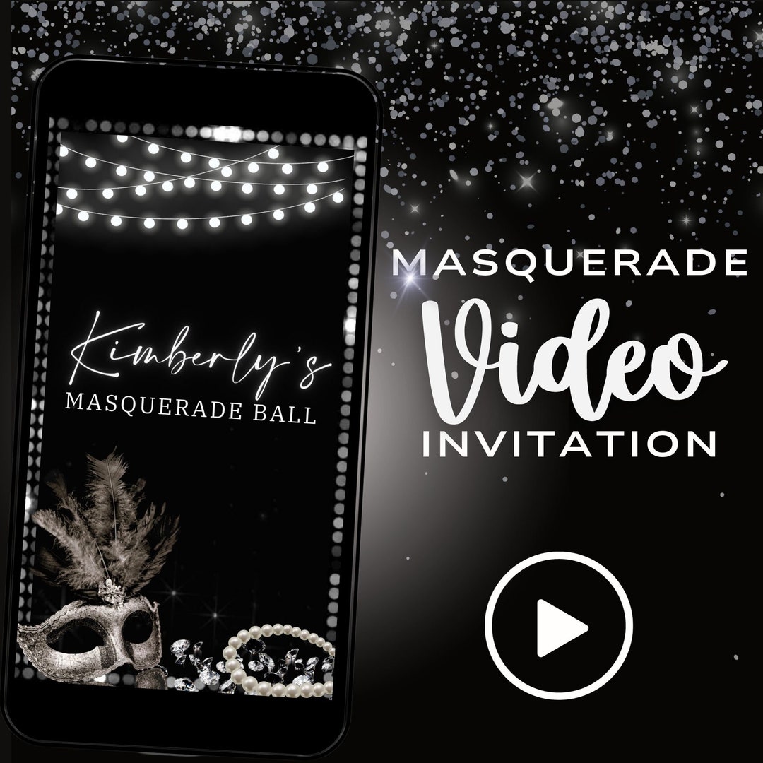 Masquerade Video Invitation, Masquerade Ball Invite, Masquerade Party ...