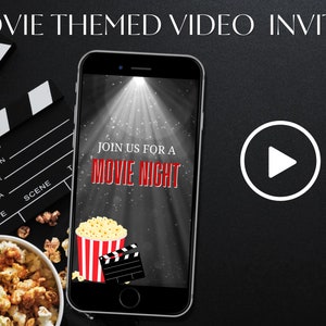 Movie Themed VIDEO Invite Video Invitation Movie and Dinner - Etsy