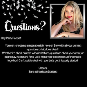 Video Birthday Invite, Any Age Invite, Video Evite, Black and Gold ...