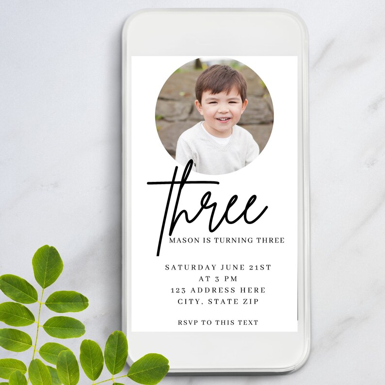 Editable Birthday Evite Text Invitation Photo Invitation - Etsy