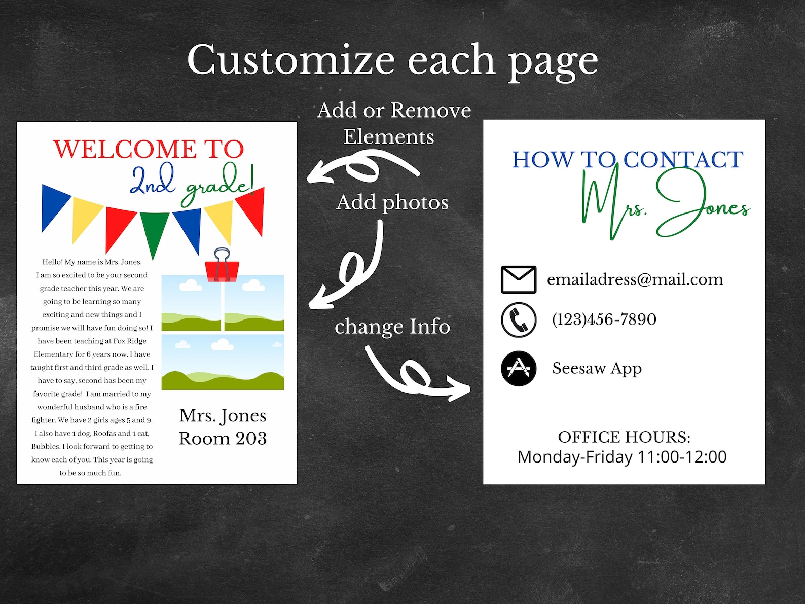 Teacher Welcome Packet 8 pages Back To School Packet Meet | Etsy