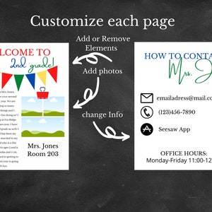 Teacher Welcome Packet 8 pages Back To School Packet Meet | Etsy