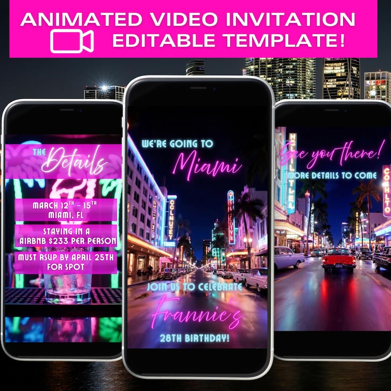 Miami Vice Invitations - Etsy