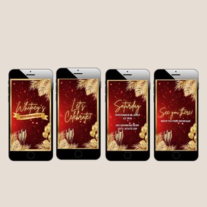 Red Video Invitation, Video Evite, Video Invite With Photo, Red and ...