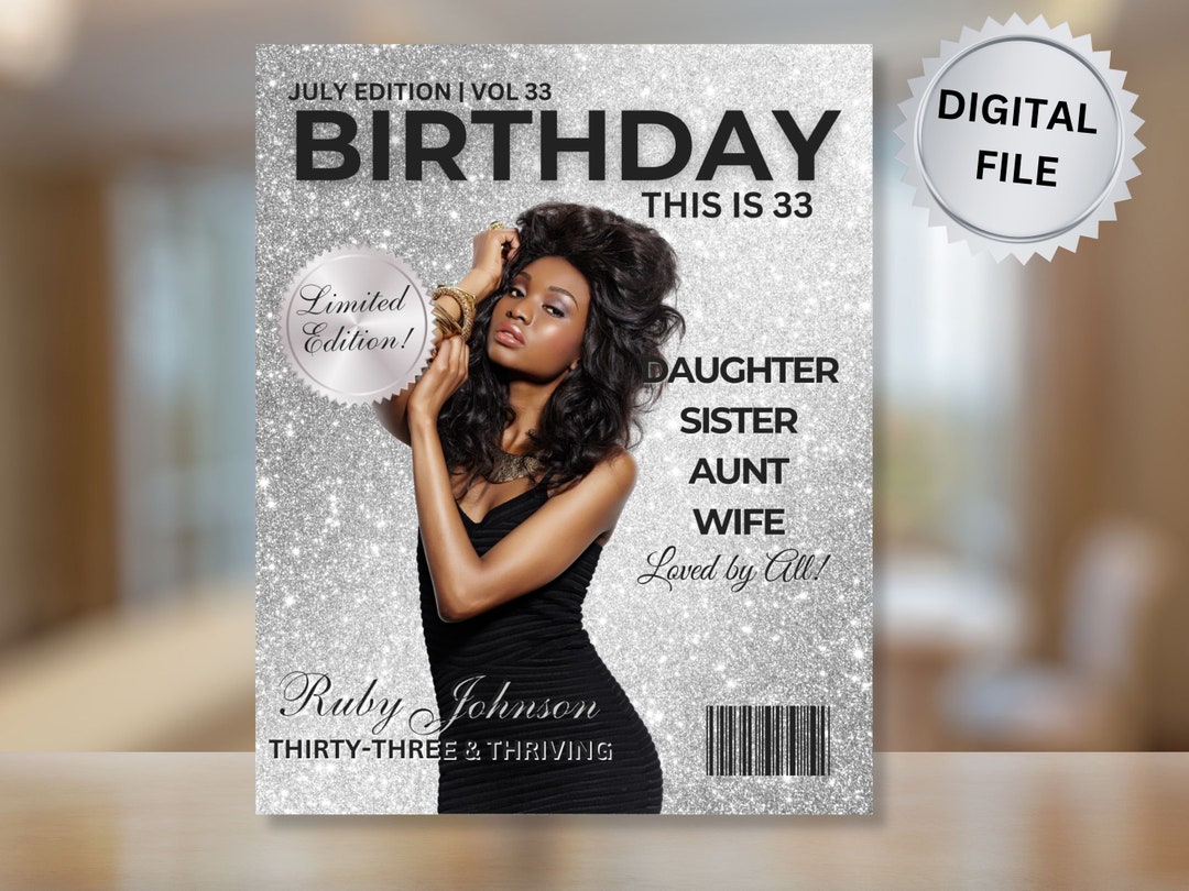 CUSTOM Magazine Cover, Digital File, Personalized Magazine Cover, 50th ...