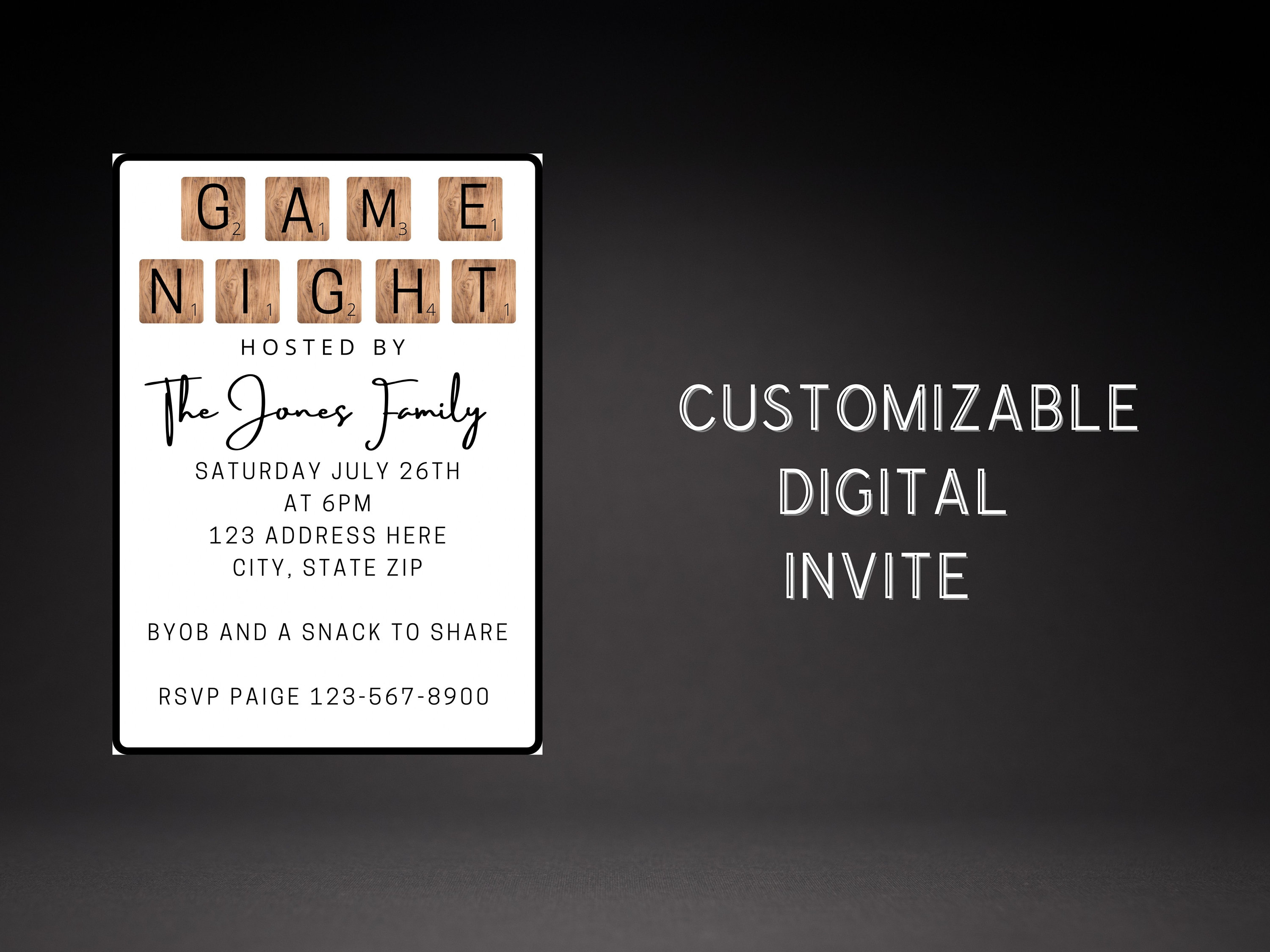 Game Night Invite 5x7 Game Night Invitation Text Invitation - Etsy