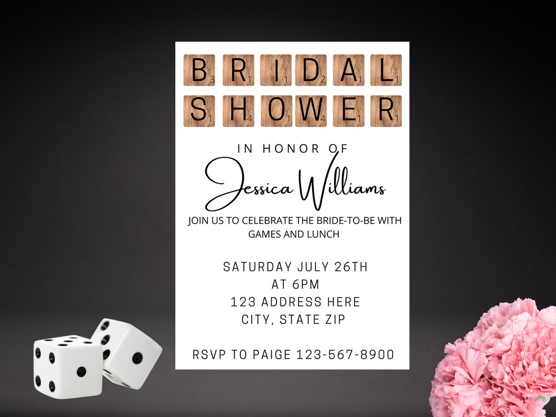 Editable Bridal Shower Game Themed Invitation, Bridal Shower Invitation ...