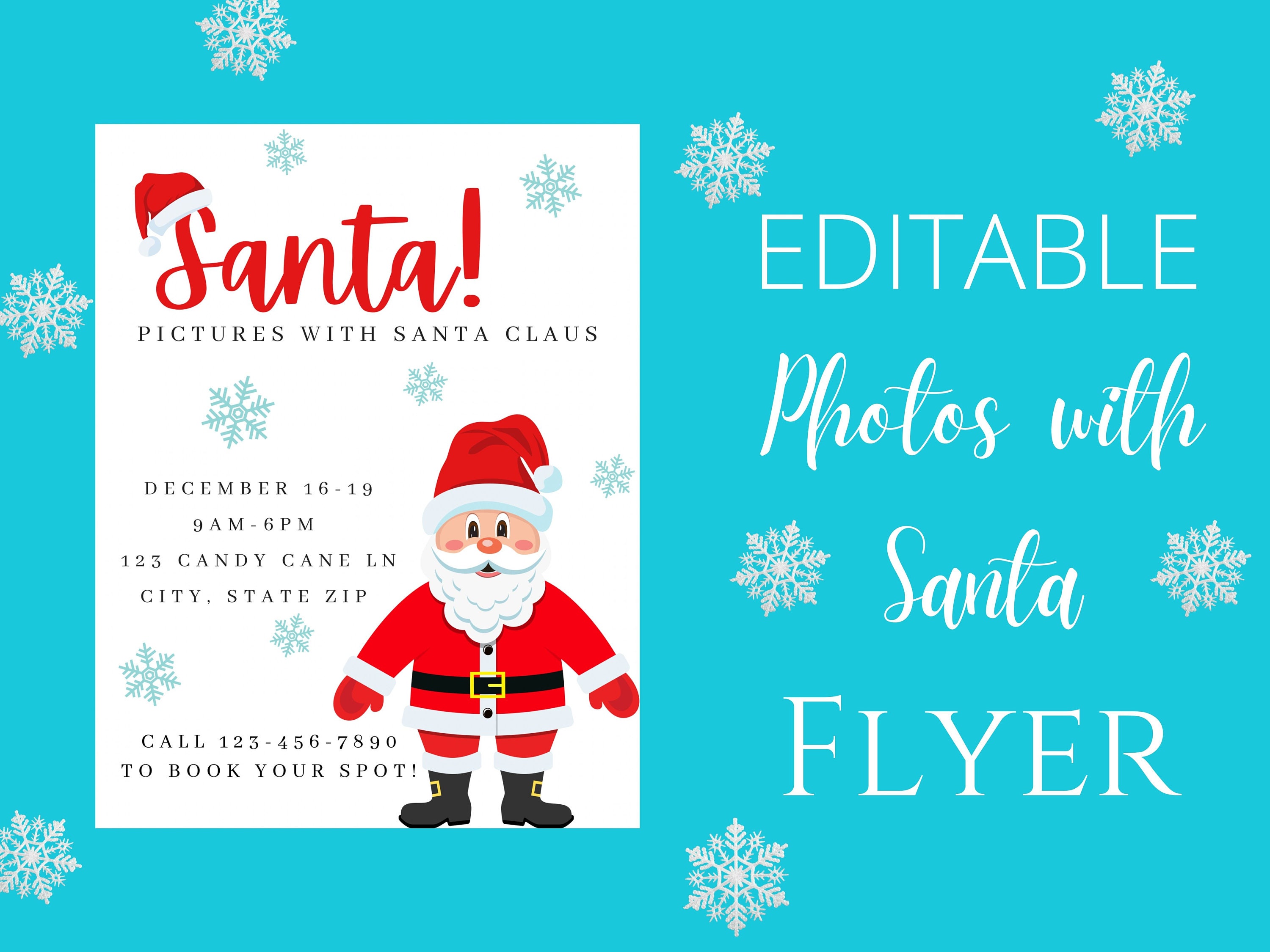 Editable Santa Flyer Photos With Santa Edit How You Want US | Etsy