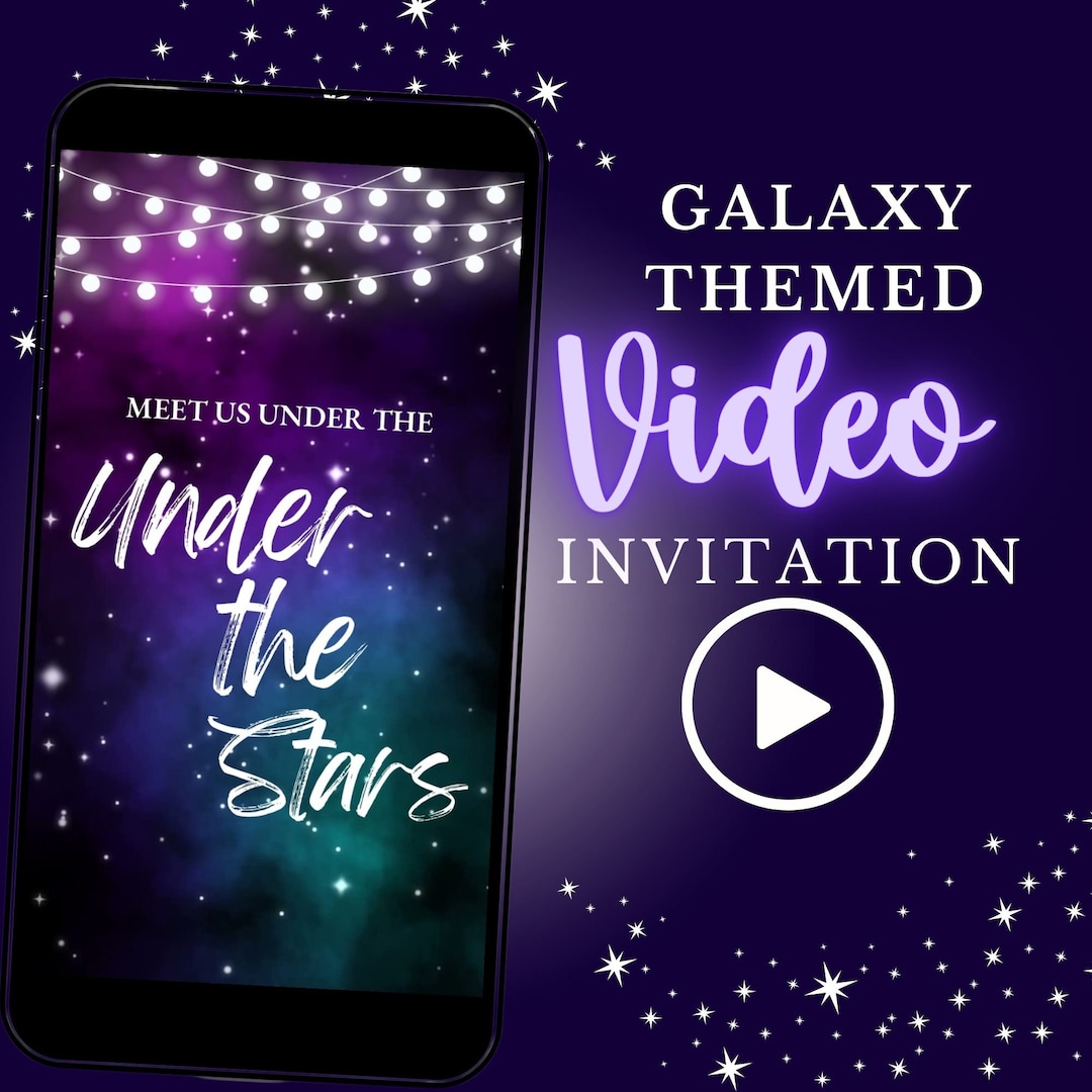 Under the Stars Galaxy Video Invitation, Camping Invite, Glamping Party ...