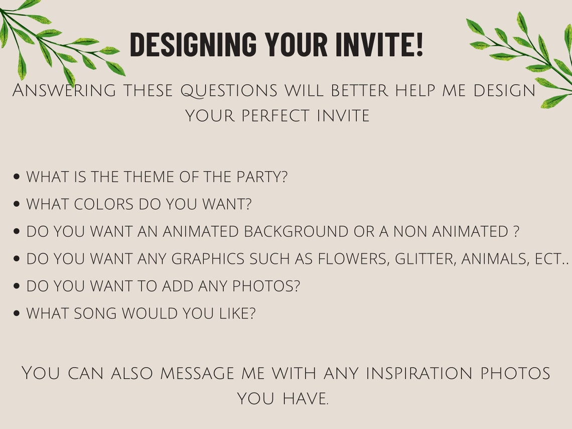 Custom Video Evites Custom Invitations Video Slideshows - Etsy