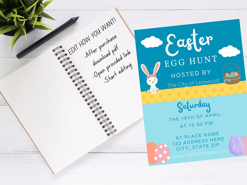 Editable Easter Egg Hunt Flyer Canva Template Editable | Etsy