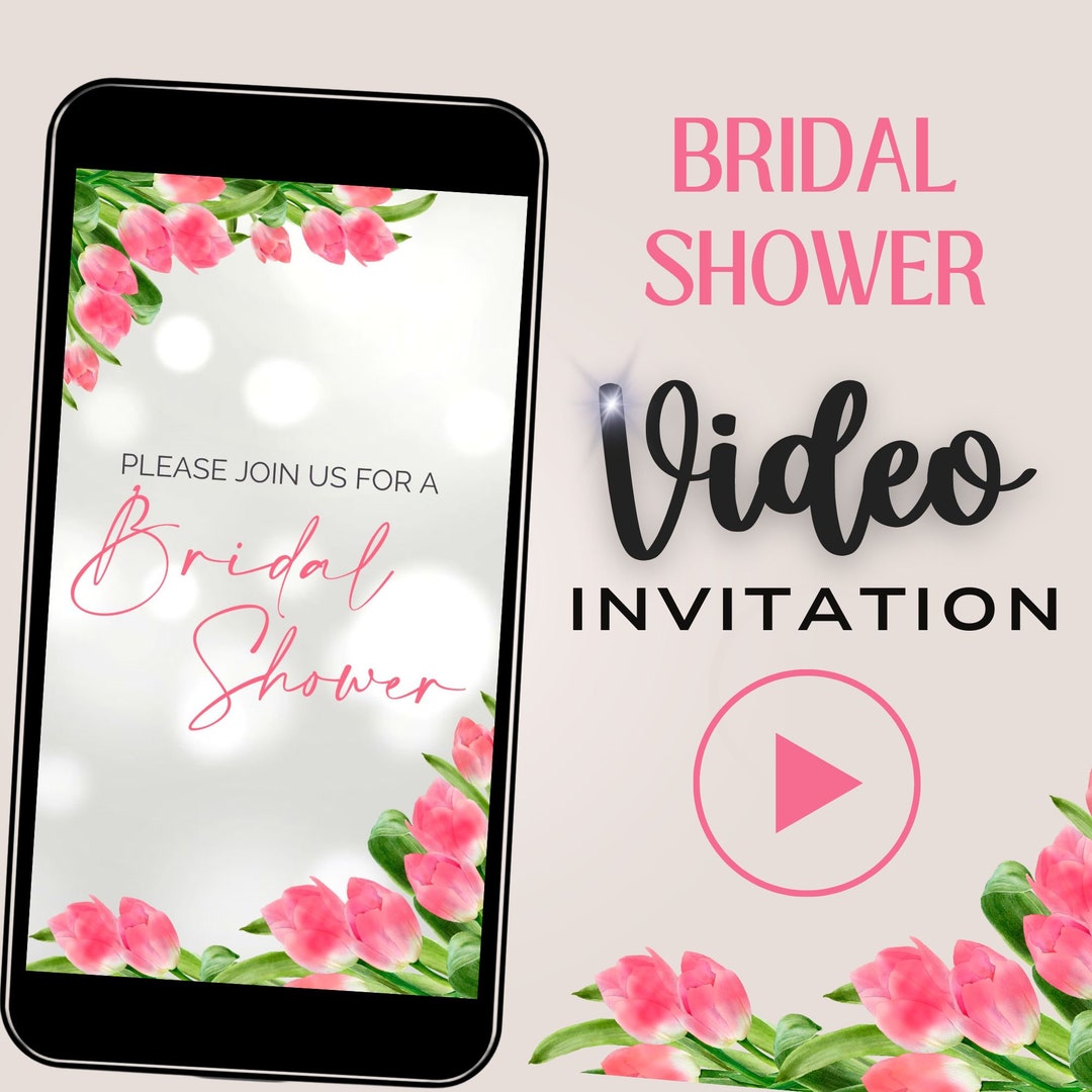 Bridal Shower Video Invitation, Video Evite, Wedding Shower Evite ...