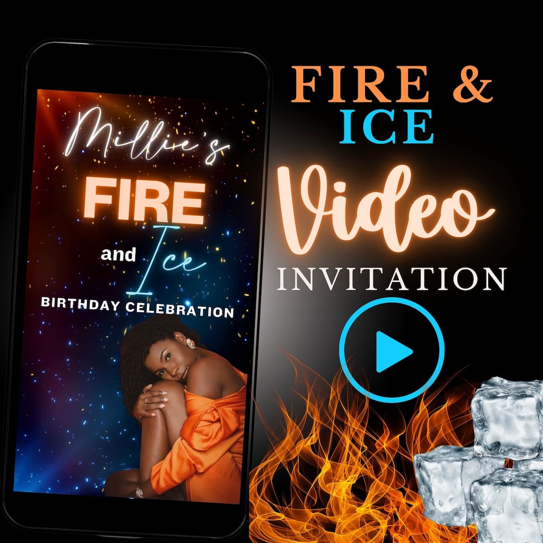 Fire and Ice Video Birthday Invite, Any Age Invite, Video Evite, Fire ...