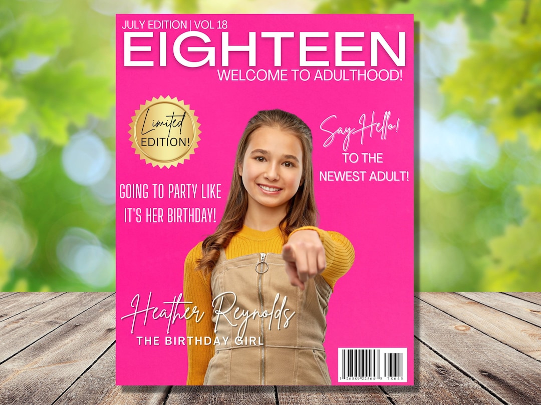CUSTOM Magazine Cover, Digital File, Personalized Magazine Cover, 18 ...