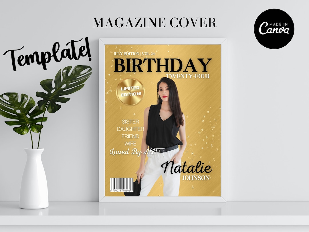 EDITABLE Magazine Cover, Magazine Template, Canva Template ...