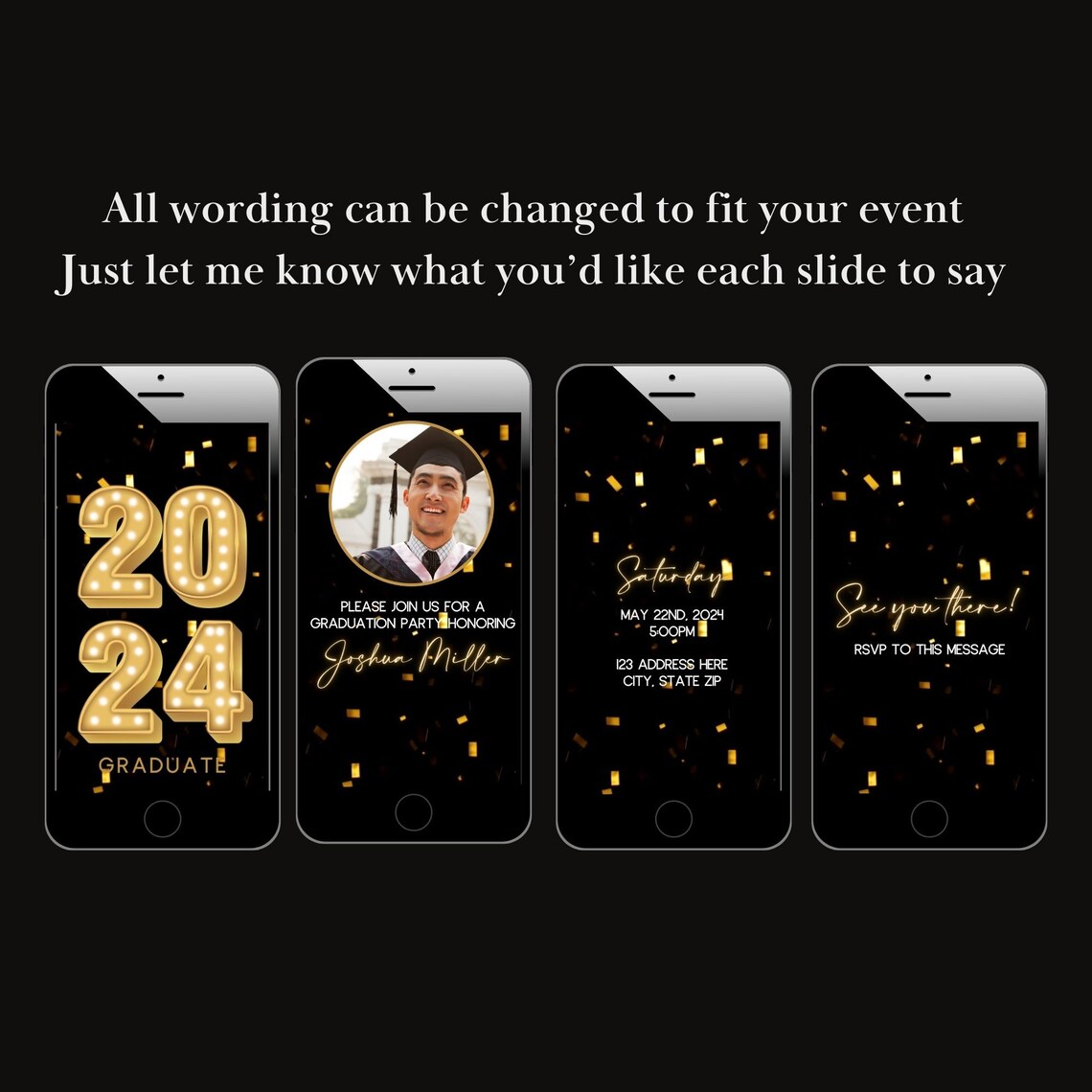 Graduation Party Video Invite, Animated Invitation, High School ...