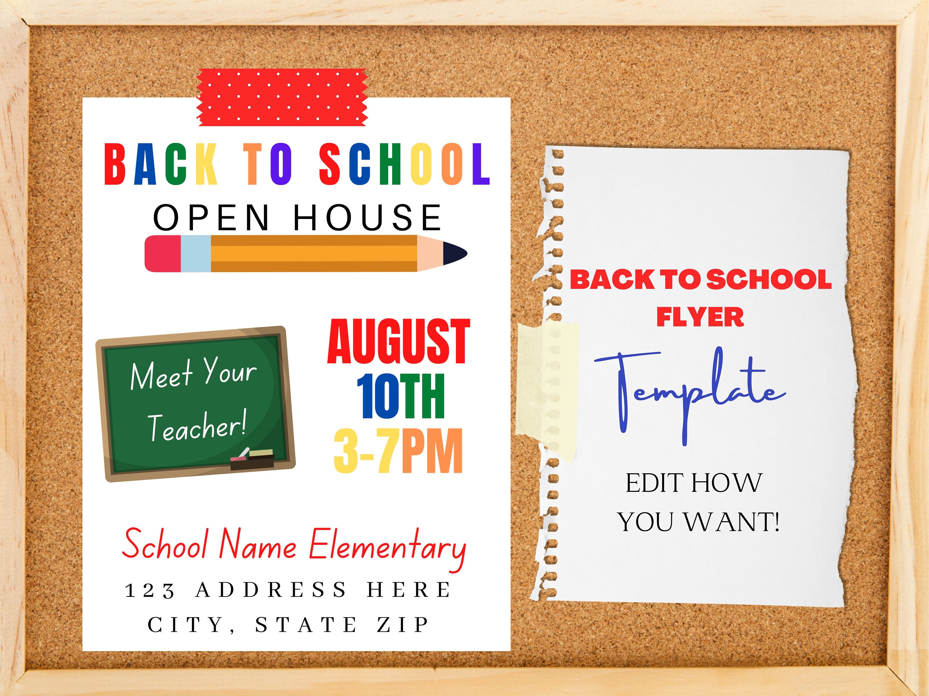 Back to School Flyer Meet the Teacher Night School Open | Etsy