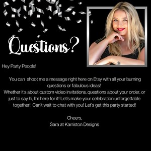 Video Birthday Invite, Any Age Invite, Video Evite, Black and Gold ...