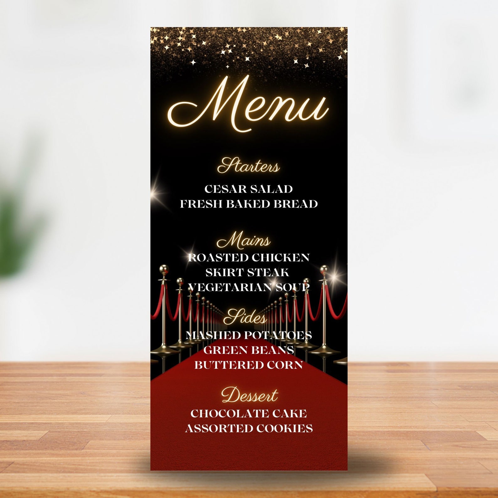 Red Carpet Welcome Menu Template, Menu Template, Canva Template ...