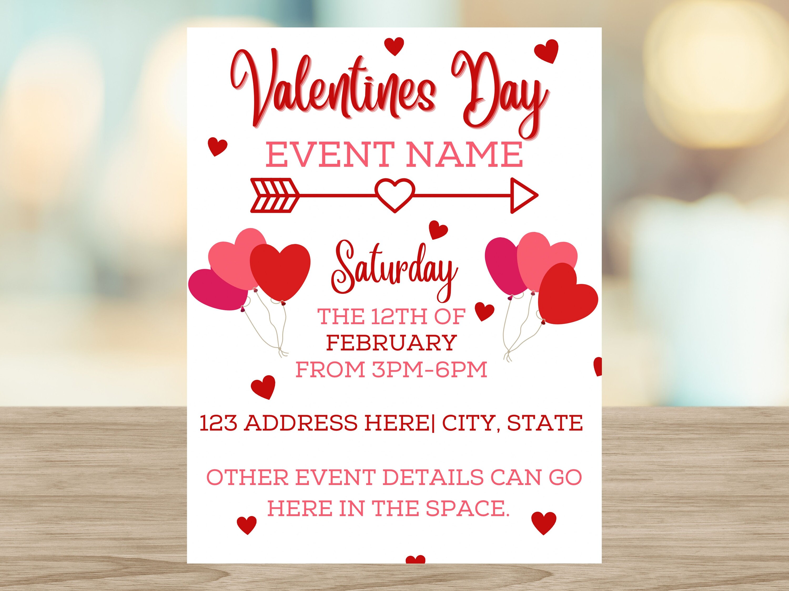 Editable Valentines Event Flyer Valentines Bake Sale - Etsy