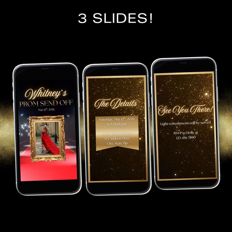 Prom Send off Video Invite, Red Carpet Prom Send Off, Video Template ...