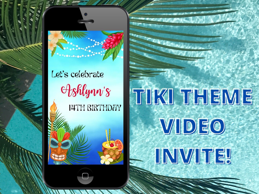 Tiki Birthday Video Invite, Animated Birthday Inviation, Tiki Party ...