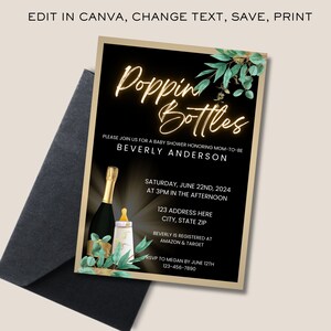 Poppin Bottles Baby Shower Invitation, Poppin Bottles Theme, Baby ...