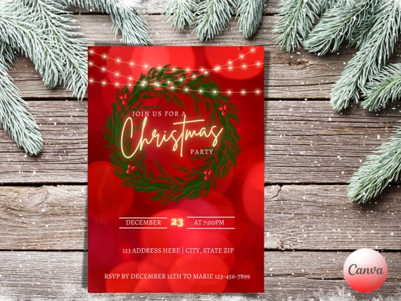 Editable Christmas Party Invitation Instant Download Invite - Etsy