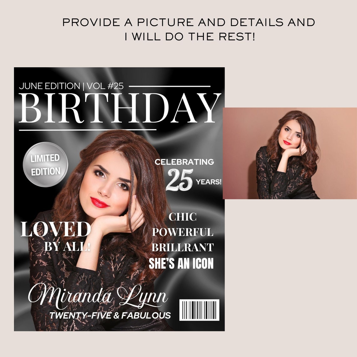 CUSTOM Magazine Cover, Digital File, Personalized Magazine Cover, Any ...