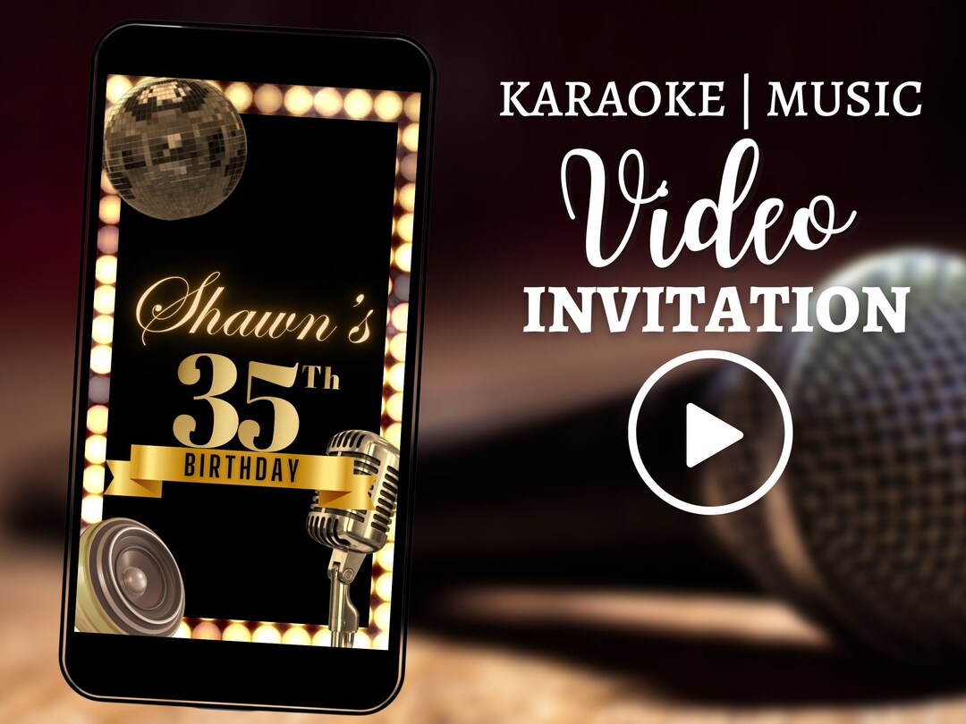 Karaoke Video Invitation, Music Invite, Music Party, Karaoke Party ...