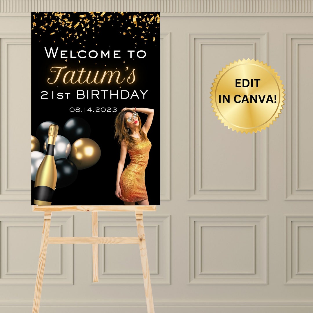 Editable Birthday Sign Template, Editable Birthday Sign, Birthday Sign ...