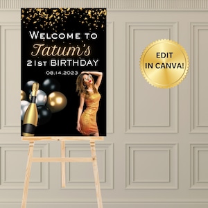 Editable Birthday Sign Template, Editable Birthday Sign, Birthday Sign ...