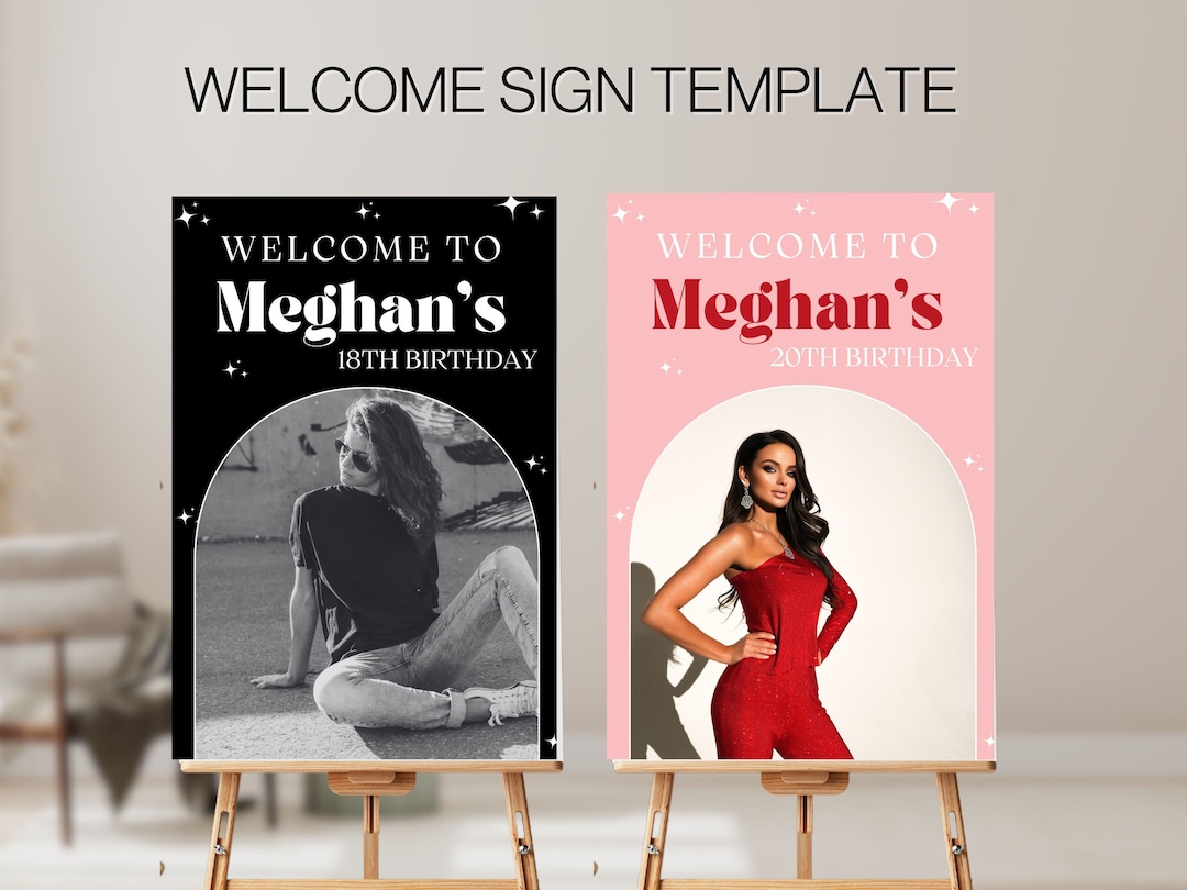 Retro Editable Birthday Sign Template, Editable Birthday Sign, Birthday ...