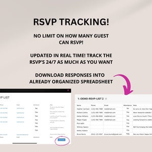 RSVP Tracking Website Add on Purchase, Mini Website, Rsvp Form, Video ...