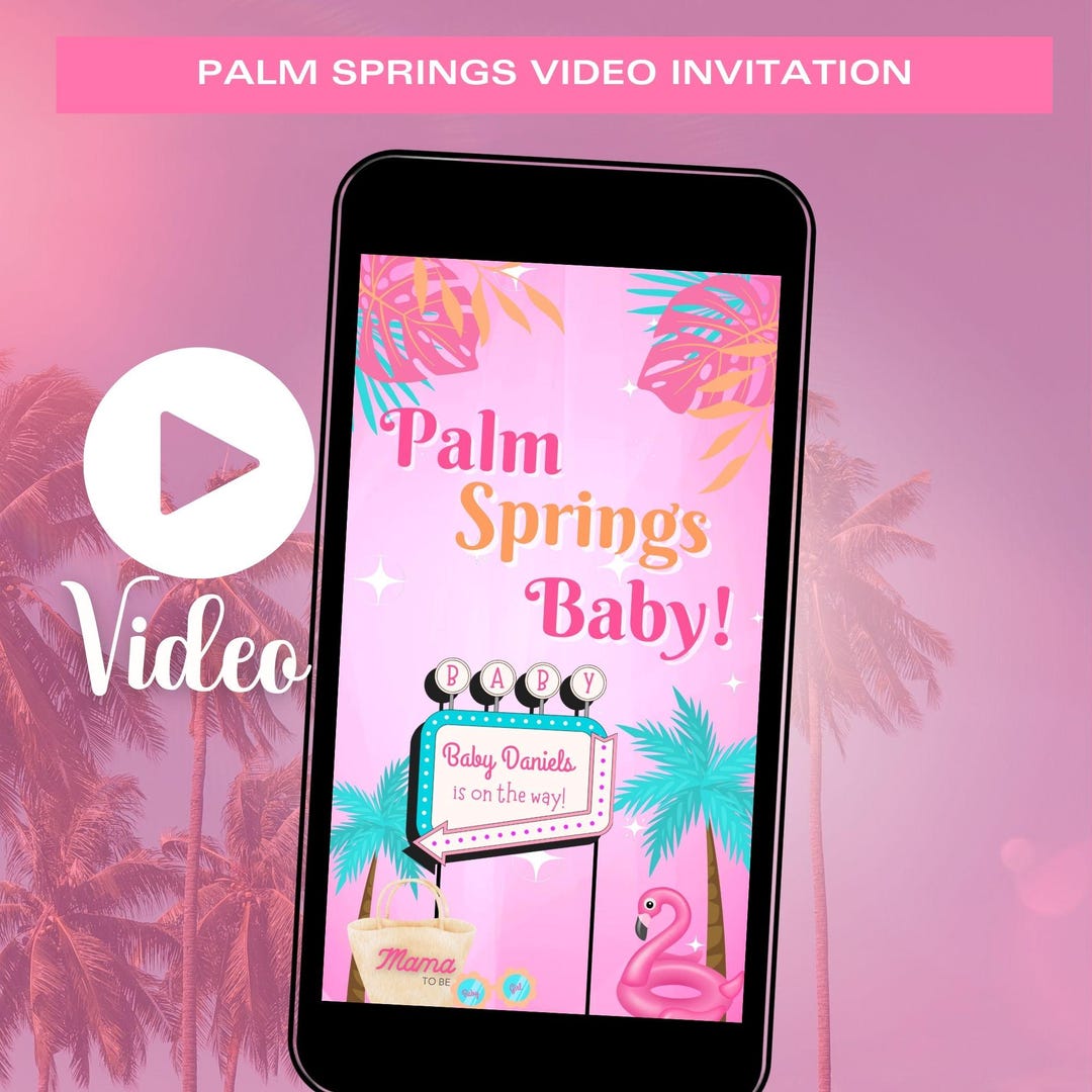 Palm Springs Baby Shower Invitation, Palm Springs Theme, Palm Springs ...