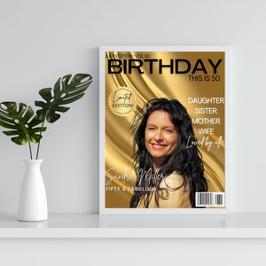 CUSTOM Magazine Cover, Digital File, Personalized Magazine Cover, 50th ...