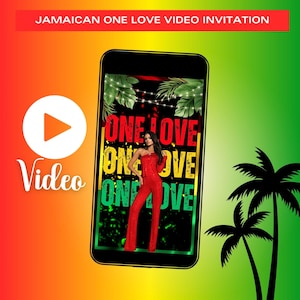 Jamaican Video Invitation, One Love Party Invite, Jamaica Invite, Red ...