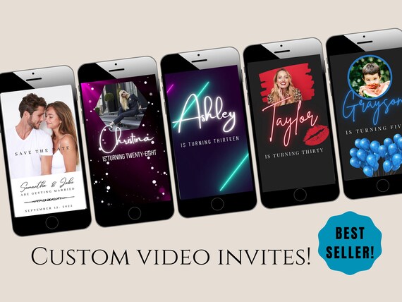 Custom Video Evites Custom Invitations Video Slideshows - Etsy