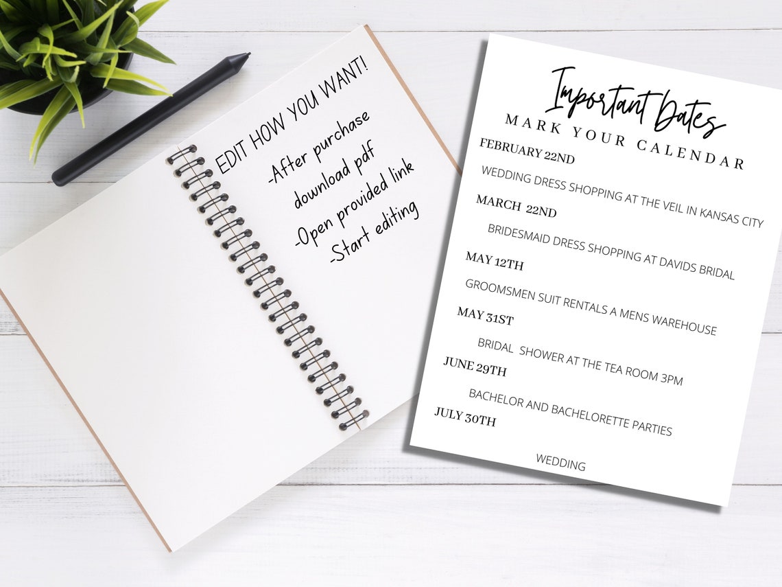 EDITABLE Wedding Details Packet 6 Pages Canva Template - Etsy