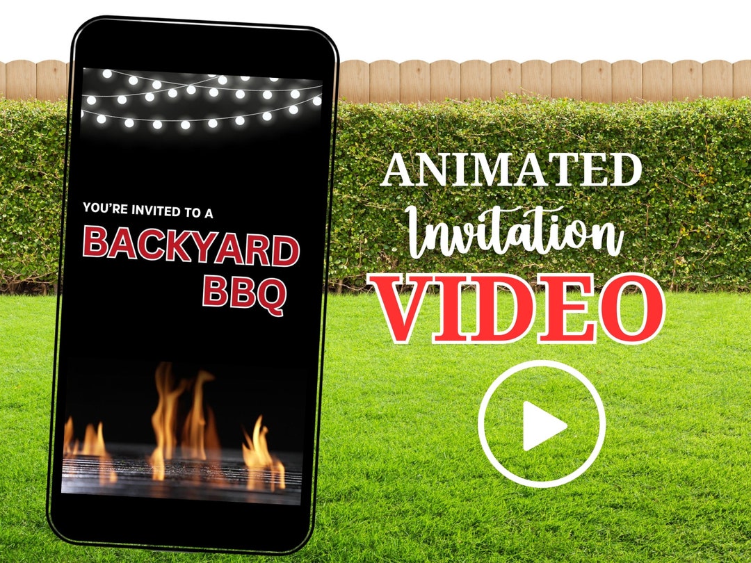 Backyard BBQ Video Invitation, Video Invite, Barbecue Invite, Summer ...