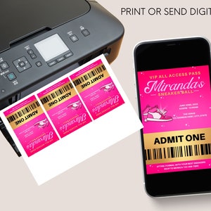Editable VIP Sneaker Ball Pass, Canva Template, VIP Pass Template ...