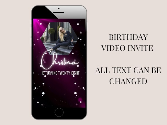 Animated Birthday Invitation Video Party Invitation With | Etsy