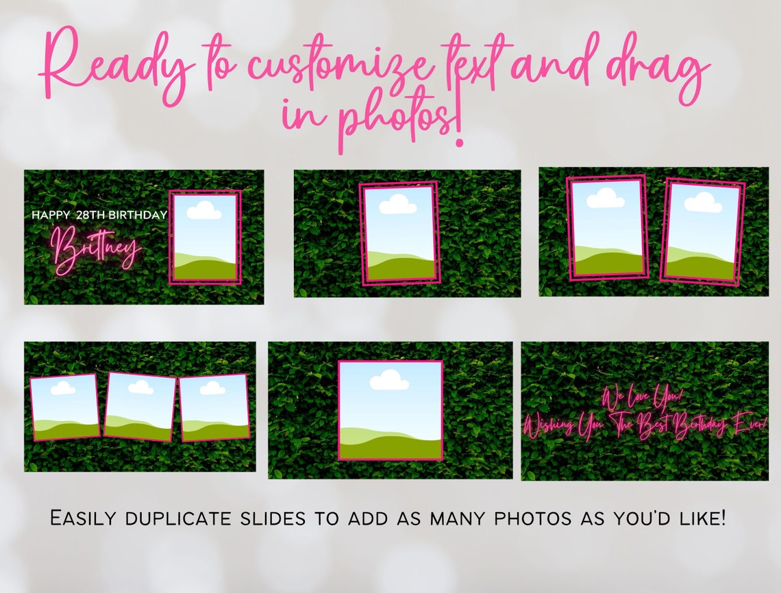 Slideshow Template, Creat Your Own Slideshow, Canva Template, Canva ...