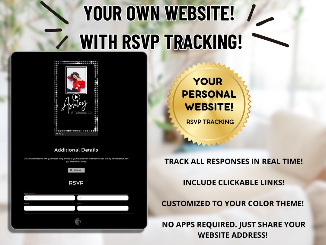 RSVP Tracking Website Add on Purchase, Mini Website, Rsvp Form, Video ...