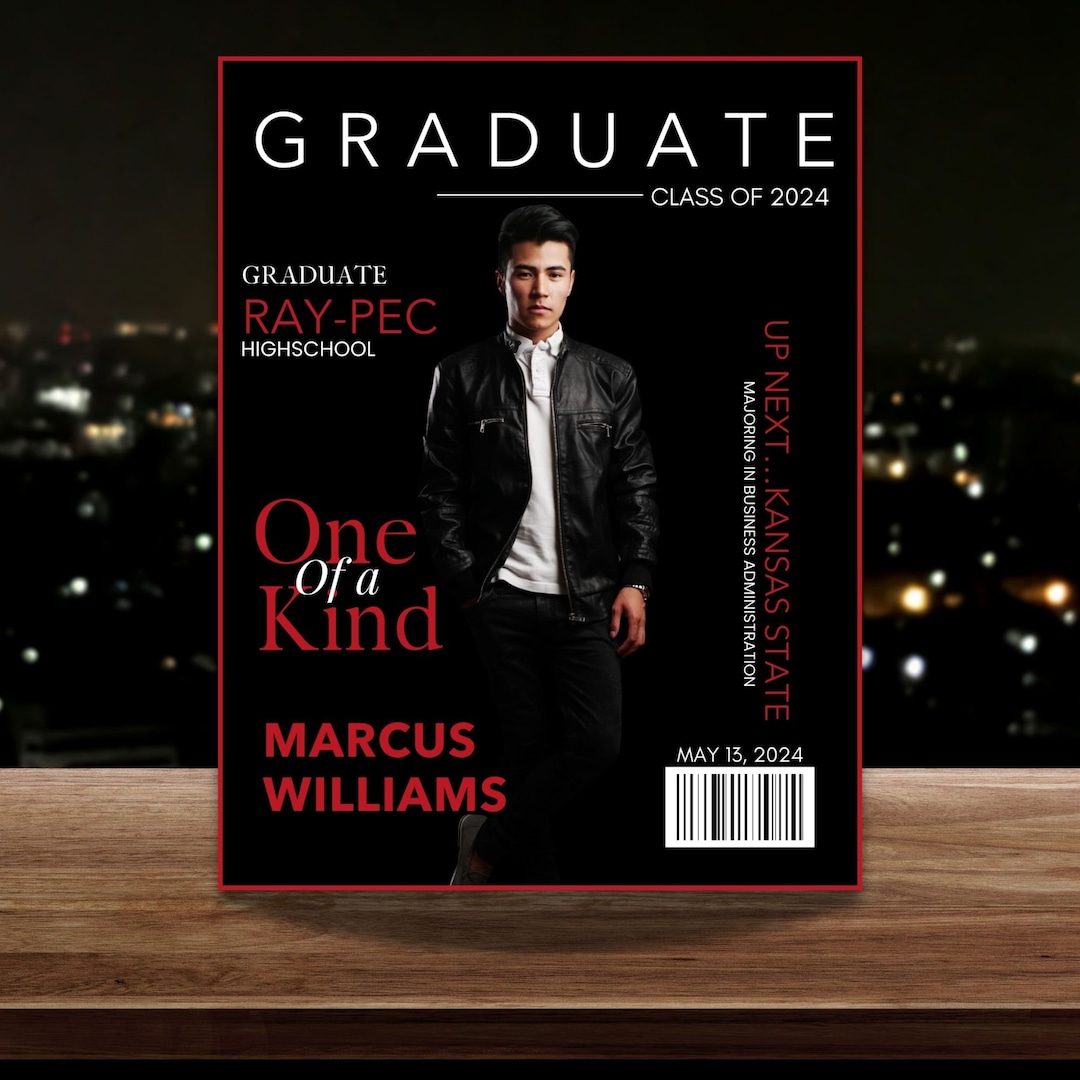 CUSTOM Graduation Magazine Cover, Digital File, Personalized Magazine ...
