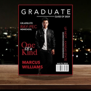 CUSTOM Graduation Magazine Cover, Digital File, Personalized Magazine ...