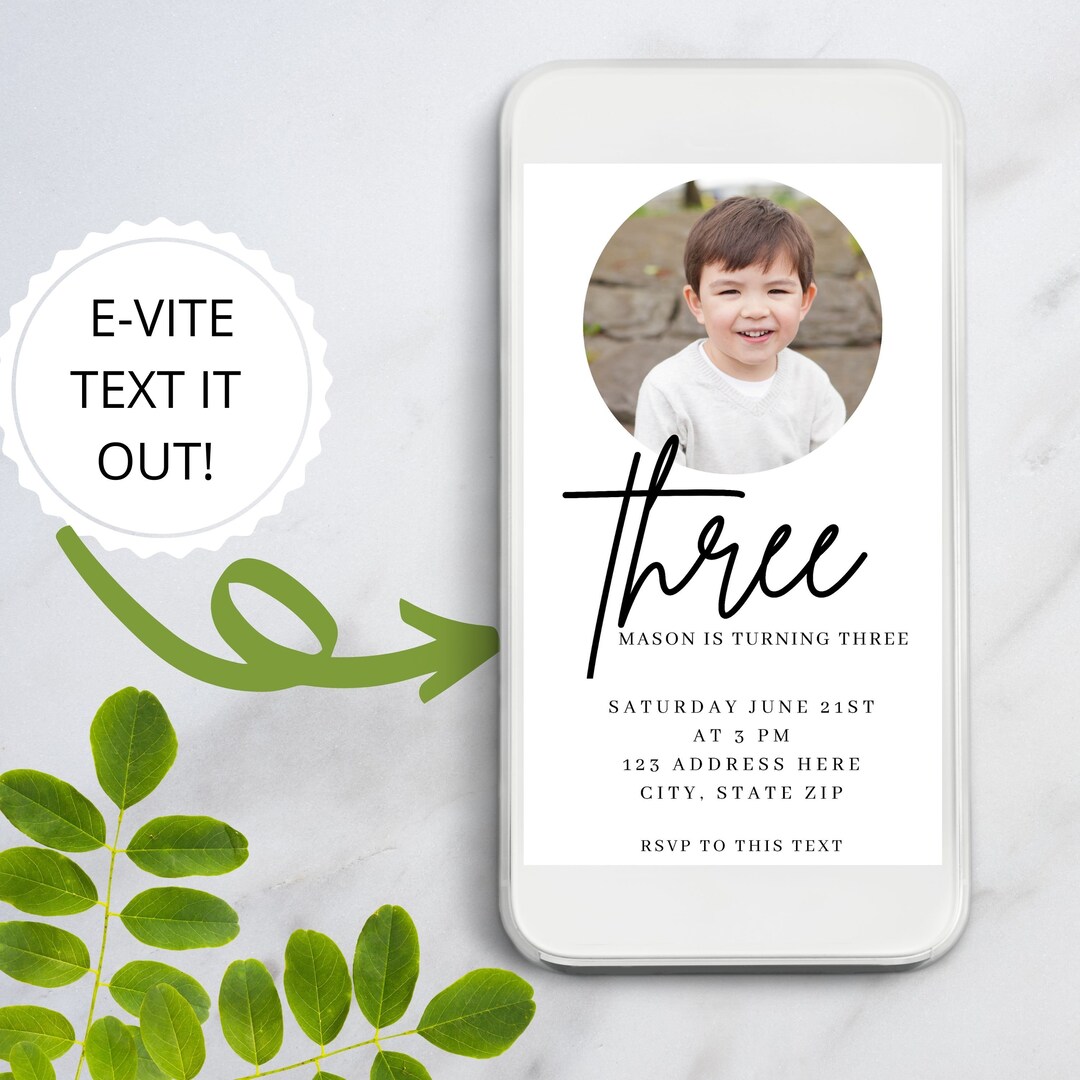 Editable Birthday Evite, Text Invitation, Photo Invitation, Digital ...
