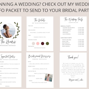 Editable Bridesmaid Info Sheet Template, Bridal Party Information ...